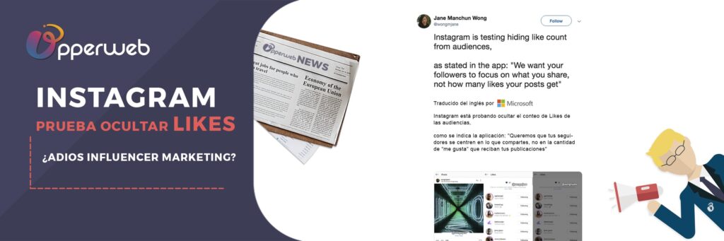 Instagram prueba ocultar likes ¿Adiós Influencer Marketing? - Opperweb
